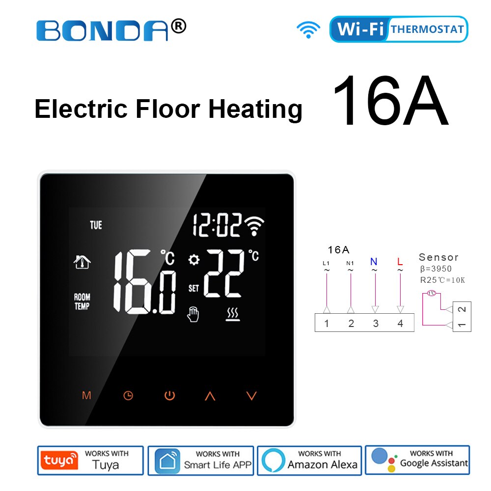 Bonda tuya smart wifi termostat elektrisk golvvärm... – Grandado
