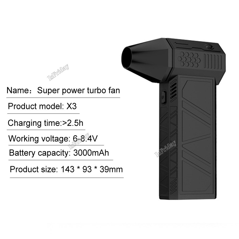 Turbo Fan X3 Original Rechargeable Blower 130000RP... – Grandado