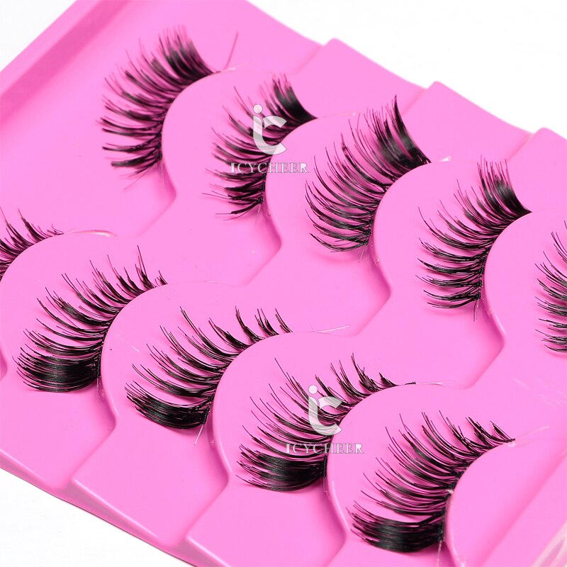 ICYCHEER 5 Pairs Handmade Cross False Eyelashes Ha... – Vicedeal