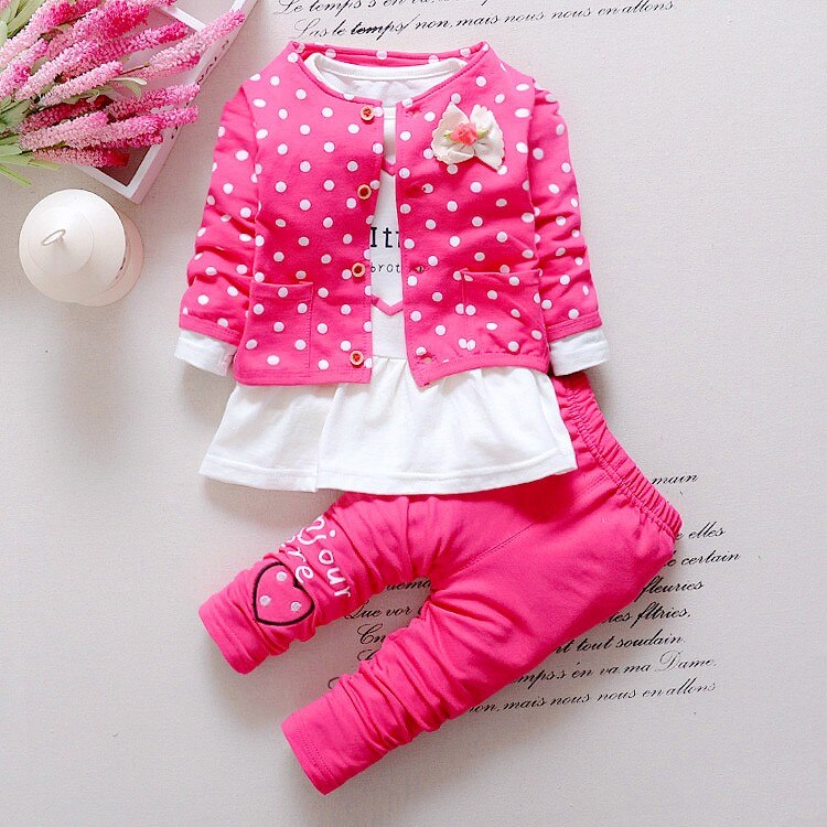 ExactlyFZ Kids Spring baby girls clothing sets wav... – Vicedeal