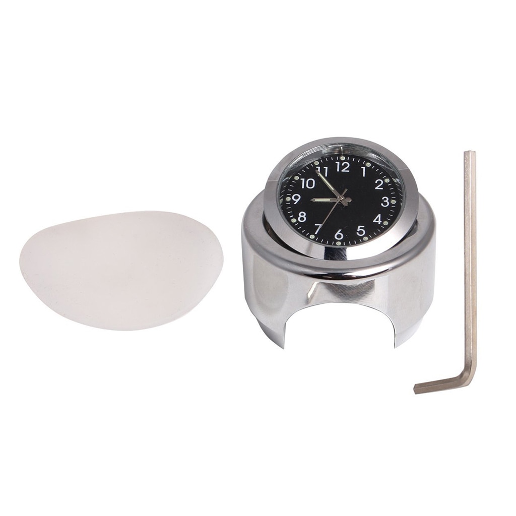 7/8' Motorcycle Handlebar Clock Chrome White D... – Grandado
