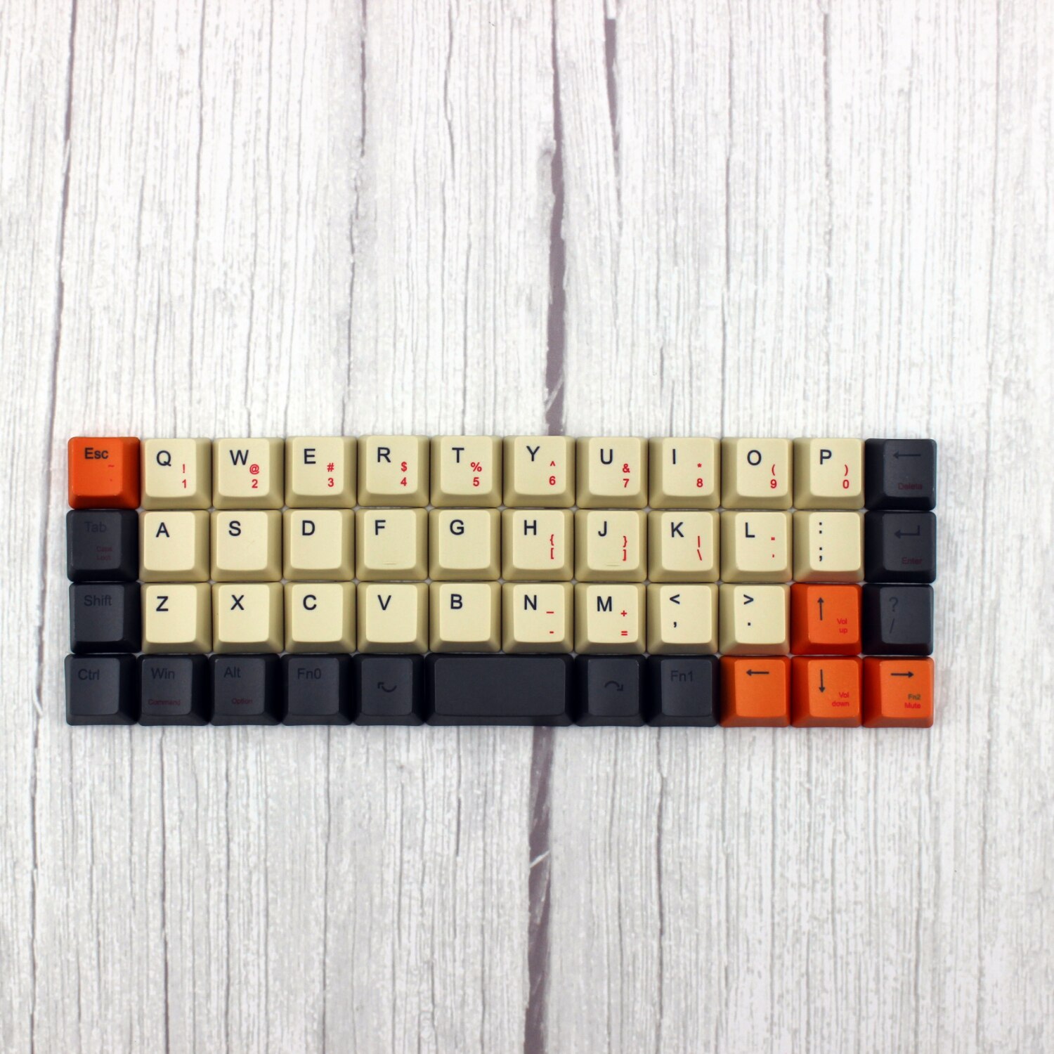 Carbon 64 layout dye-sub keycaps oem profil inklud... – Grandado