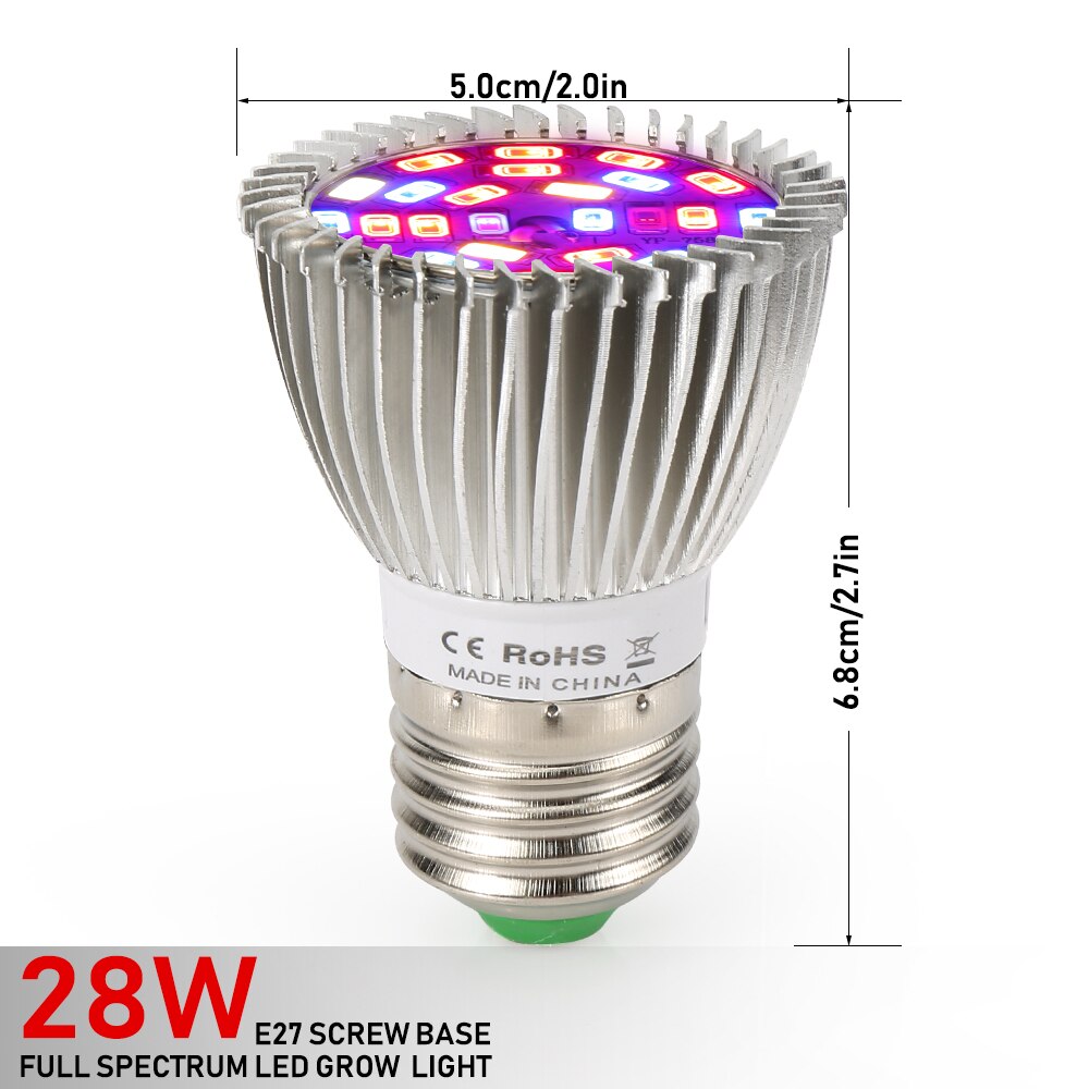 (8/Pack) 28W 28LED E27 LED Grow Light Full Spectru... – Grandado