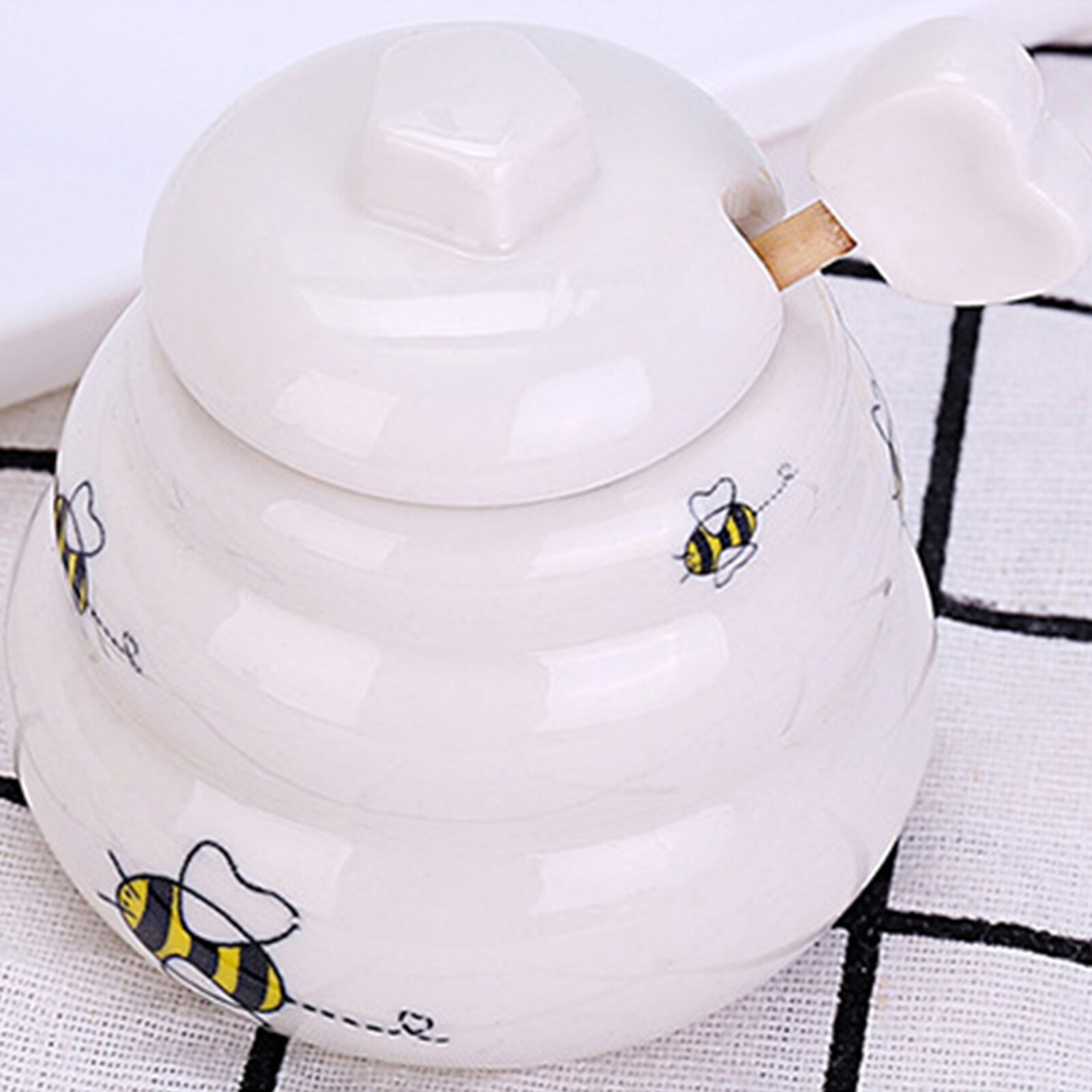 Mini Ceramic Honey Pot with Dipper Giftable Beehiv... – Vicedeal