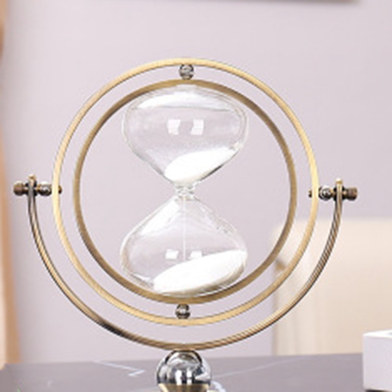Hour Glass 15 Minutes Rotating Sand Hourglass,Meta... – Grandado