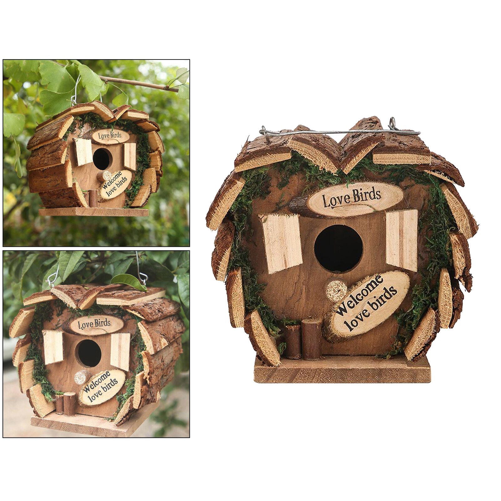 Decorative Wooden Birdhouses Bird Hut Hanging Cott... – Grandado