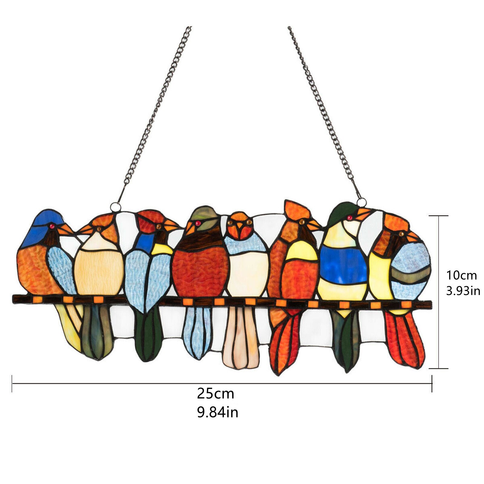 Stained Bird Window Ornaments Hanging Suncatcher A... – Grandado