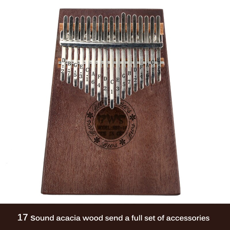 Kalimba met 17 toetsen, duimpiano, houten mahonieh... – Grandado