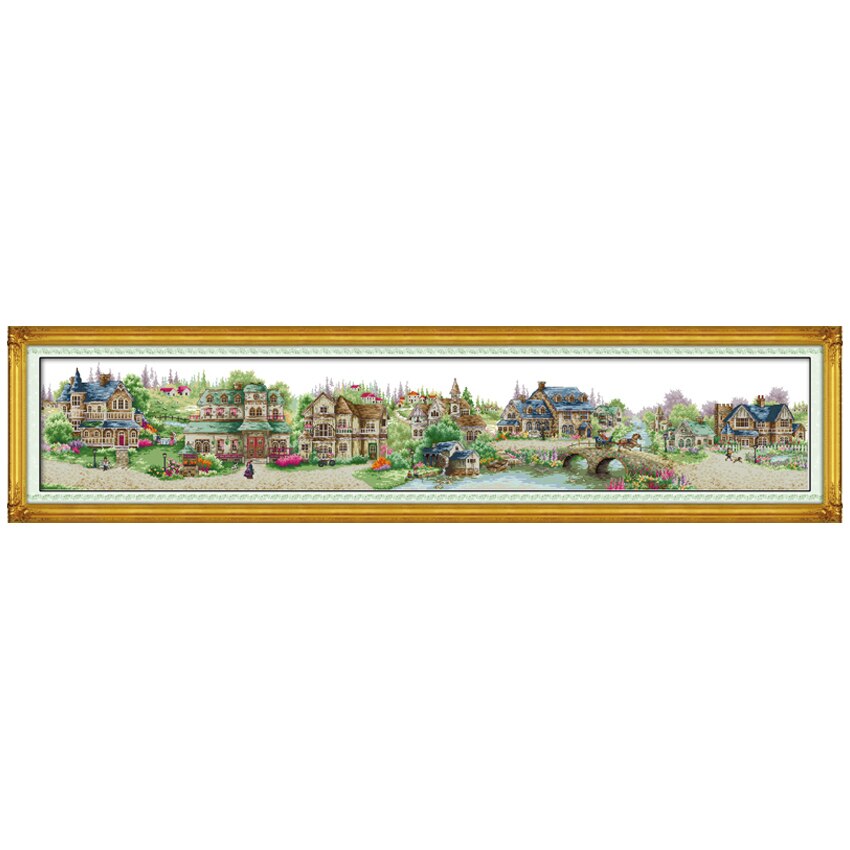 European Town Scenery Counted Cross Stitch DIY Han... – Grandado