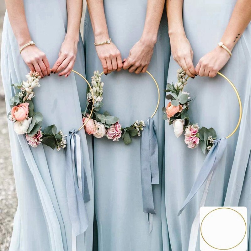 6 st 35cm metall krans krans krans guld ram ring f... – Grandado