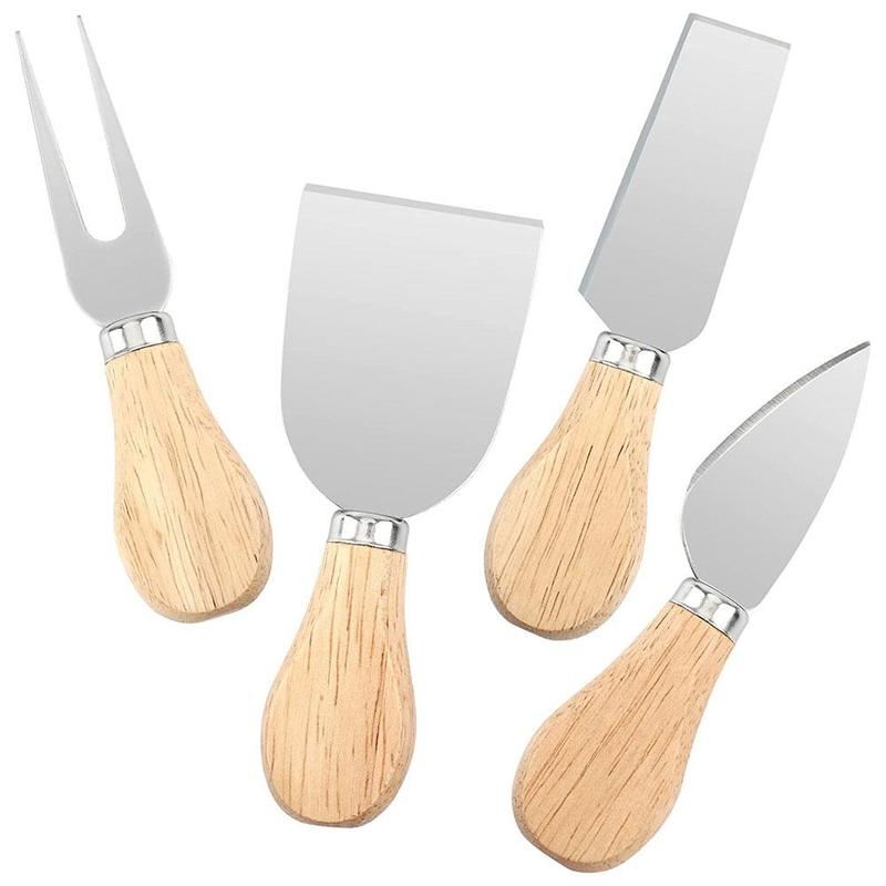 4 Cheese Knives Set Cheese Cutlery Steel Cheese Sl... – Grandado