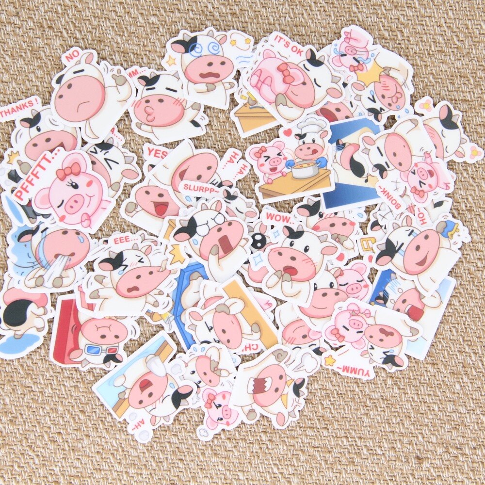40 pcs / set Cute adorable cow face book scrapbook... – Grandado