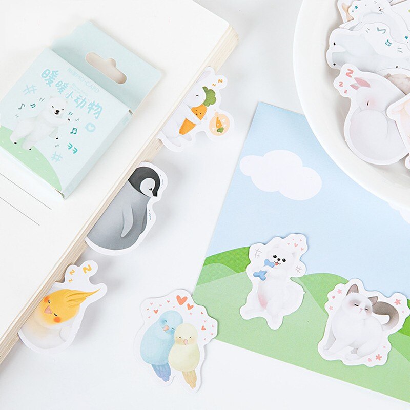 46pcs/box Blue Kawaii Animal stickers Boxed Sticke... – Grandado