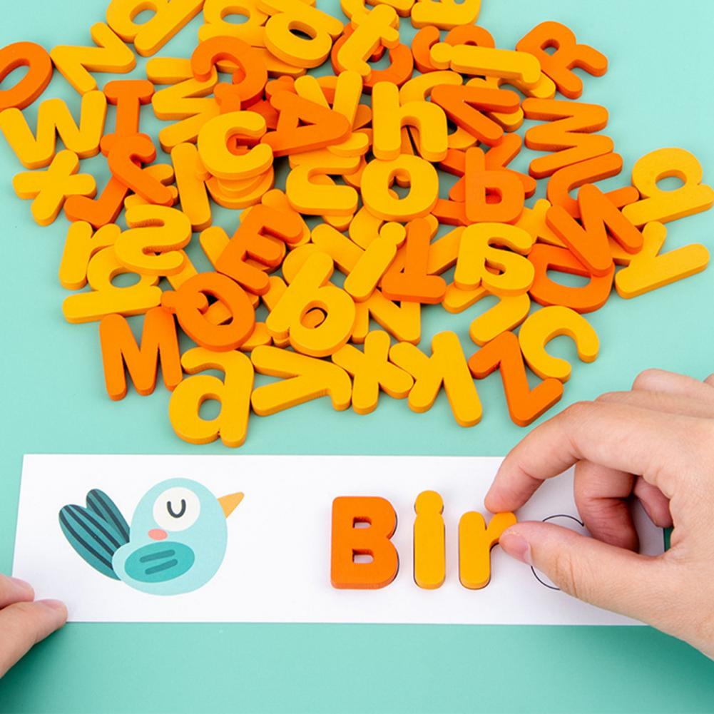 78Pcs Wooden Letter Matching Spelling Word Alphabe... – Vicedeal