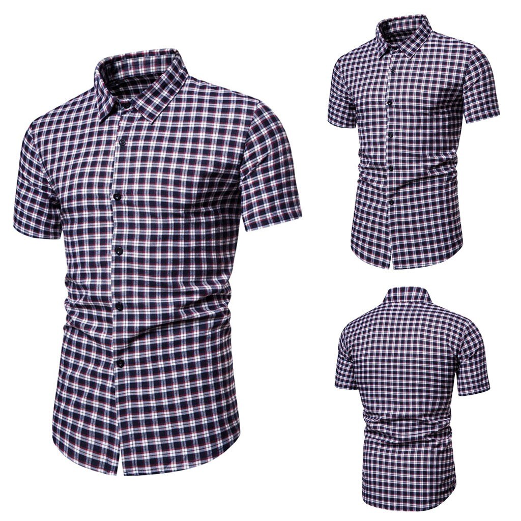 Social dress shirts for men Casual Slim Short Slee... – Grandado