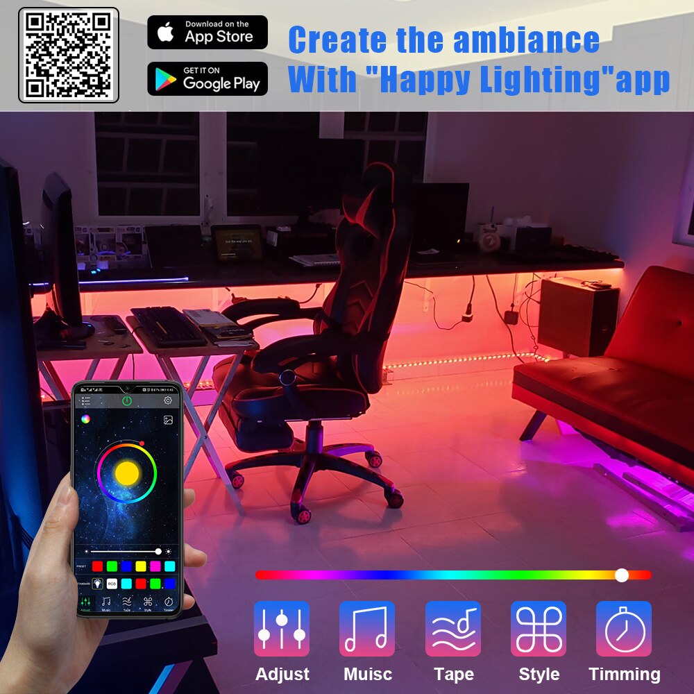 Led Strip Lights,5050 RGB Led Lights Strip with 24... – Grandado