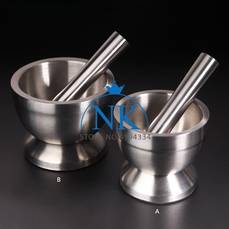 Stainless Steel Kitchen Mortar with Pestle Set Pug... – Vicedeal