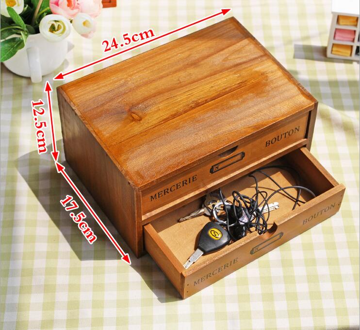 Wooden Storage Drawer Home Cosmetic Storage box 2D... – Grandado