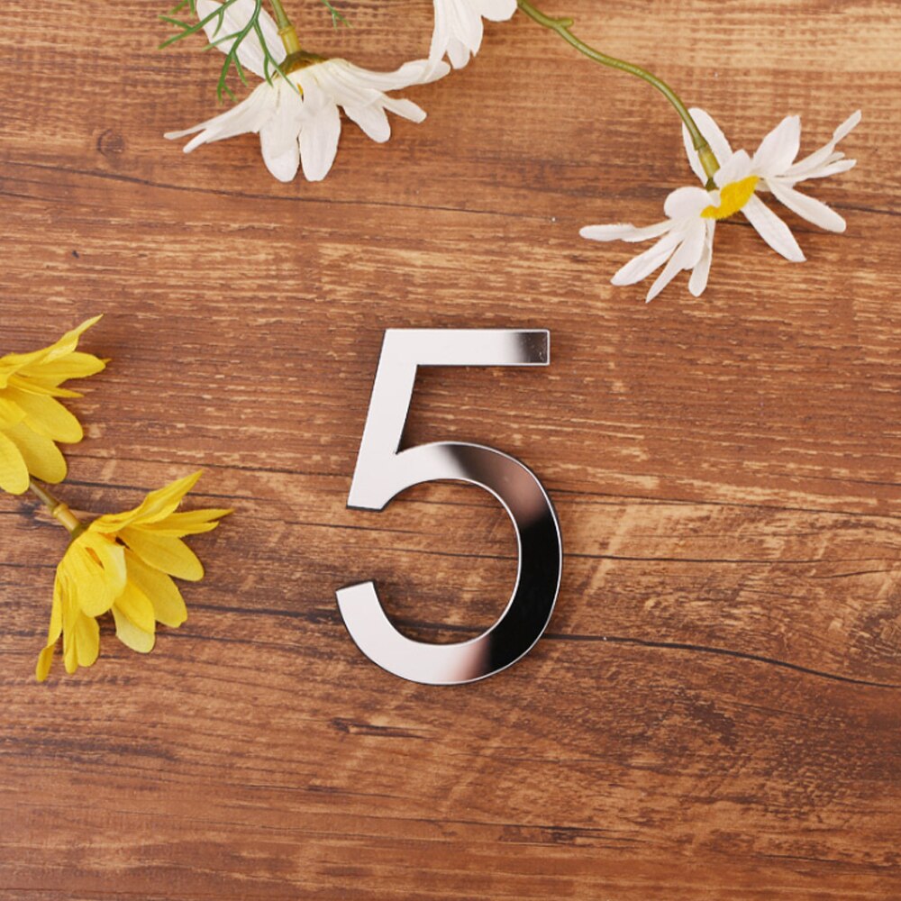 3D Mirror Wall Stickers Arabic Numbers 0-9 DIY Sil... – Grandado