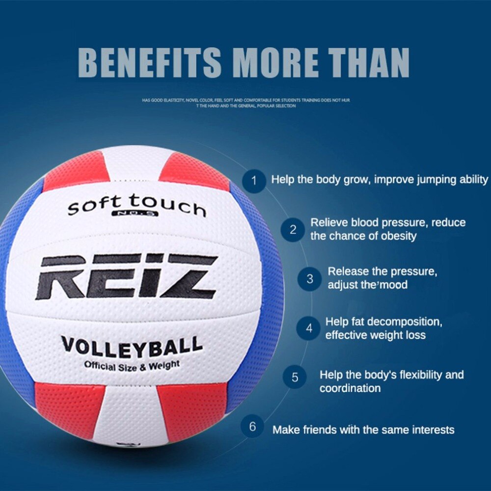 Soft Touch PU Leather 5# Volleyball Ball Outdoor I... – Grandado