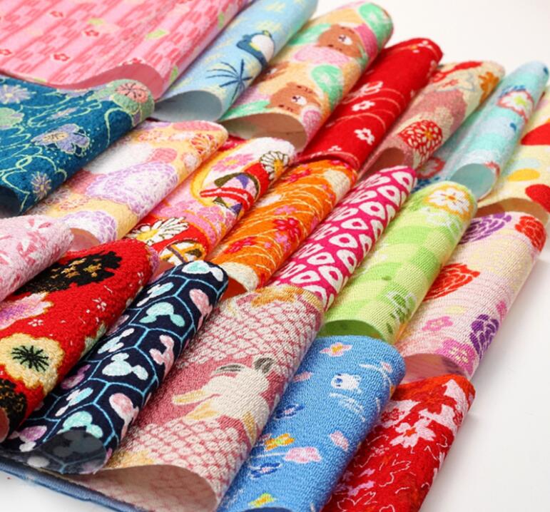 De viento japonés estampado retro crepe tela de ki... – Grandado