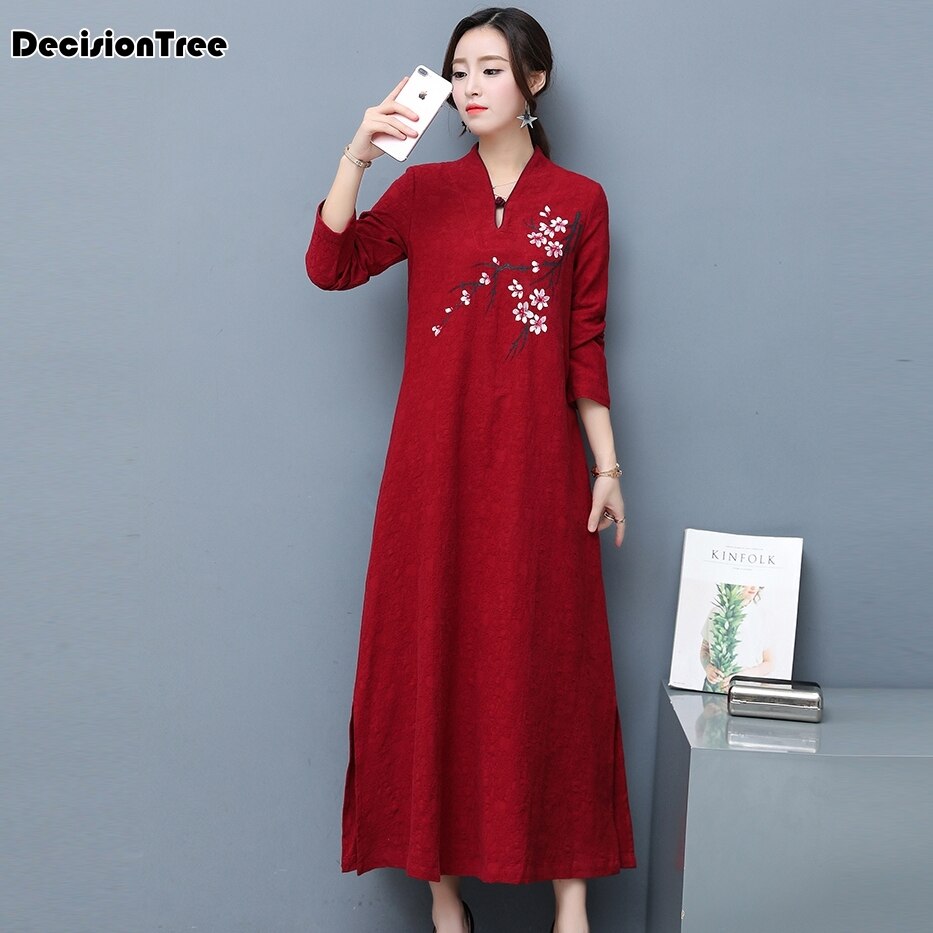 Chinese Jurk Moderne Chinese Traditionele Jurk Rod... – Grandado