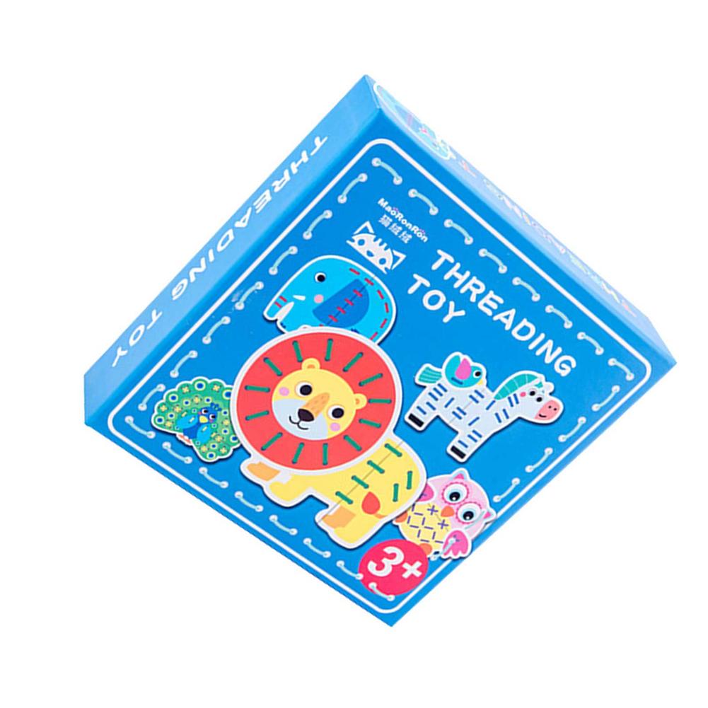 Kids Threading Toys Cartoon Animals Vegetable Wood... – Grandado