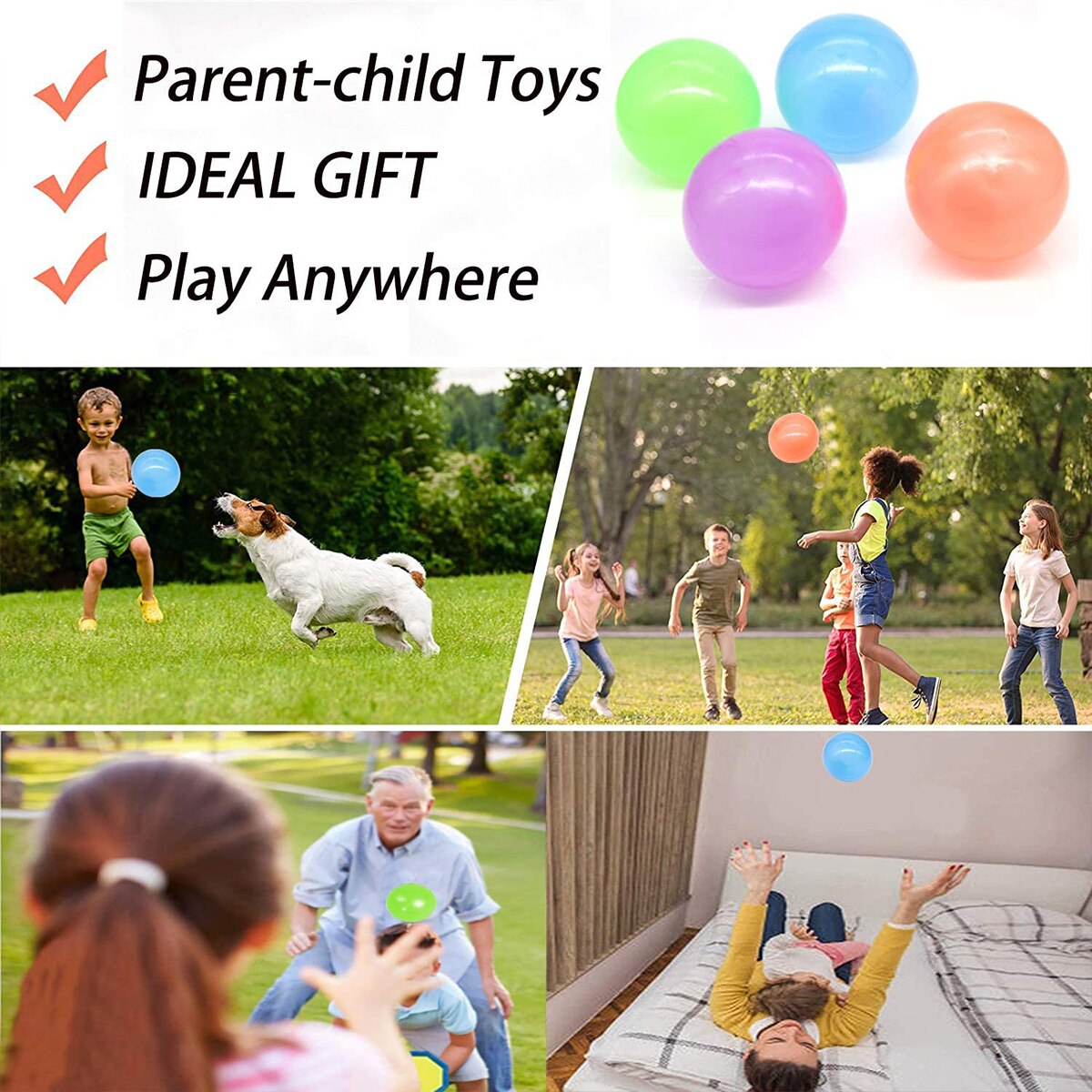 4 Pcs Glowing Sticky Ceiling Balls Luminescent Fid... – Grandado