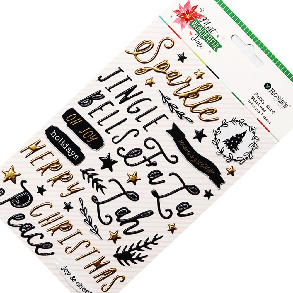 CRZCrafter Puffy word stickers Christmas self adhe... – Grandado