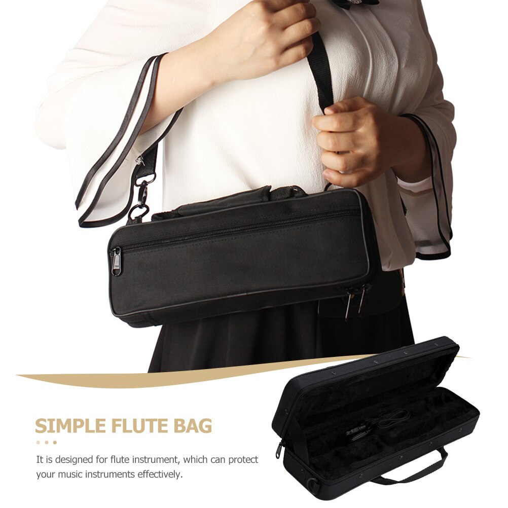 Premium Long Flute Case Black Cloth Flute Case Con... – Grandado