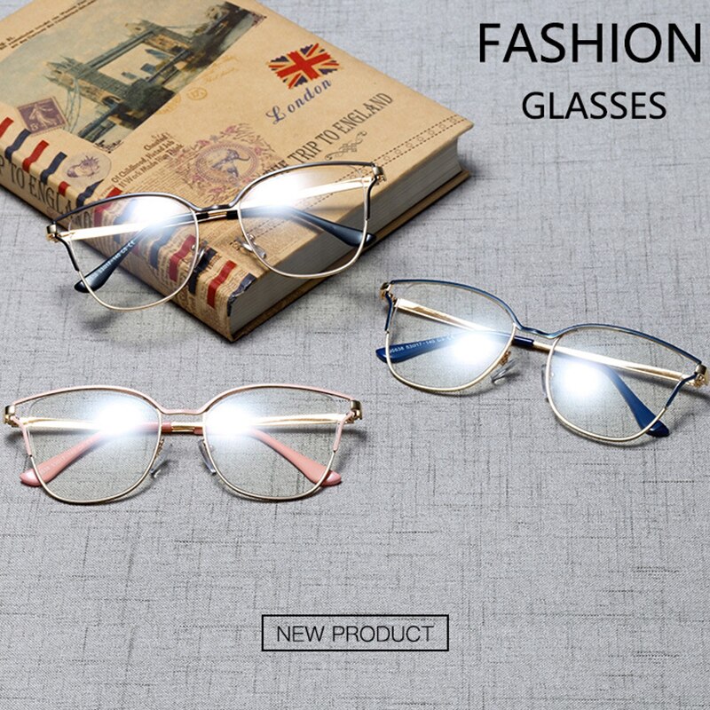 cat eye metal frame glasses frame women luxury bra... – Grandado