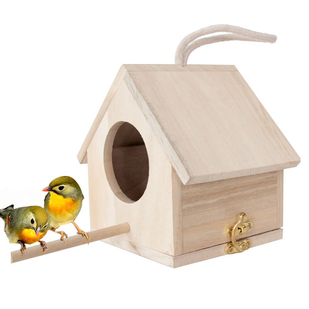 Resting Place Wooden Bird House DIY Breeding Parro... – Vicedeal