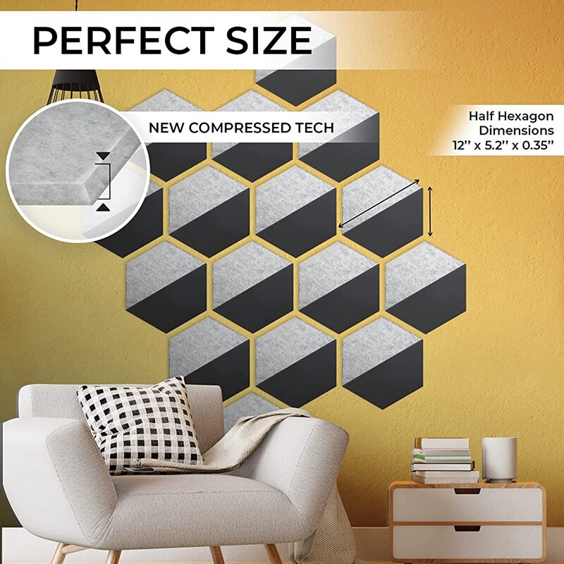 12Pcs Acoustic Foam Panels Beveled Edge Soundproof... – Vicedeal