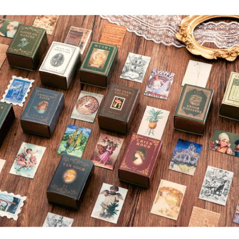 Moking retro bibliotheek Mini Tag Wenskaarten Post... – Vicedeal