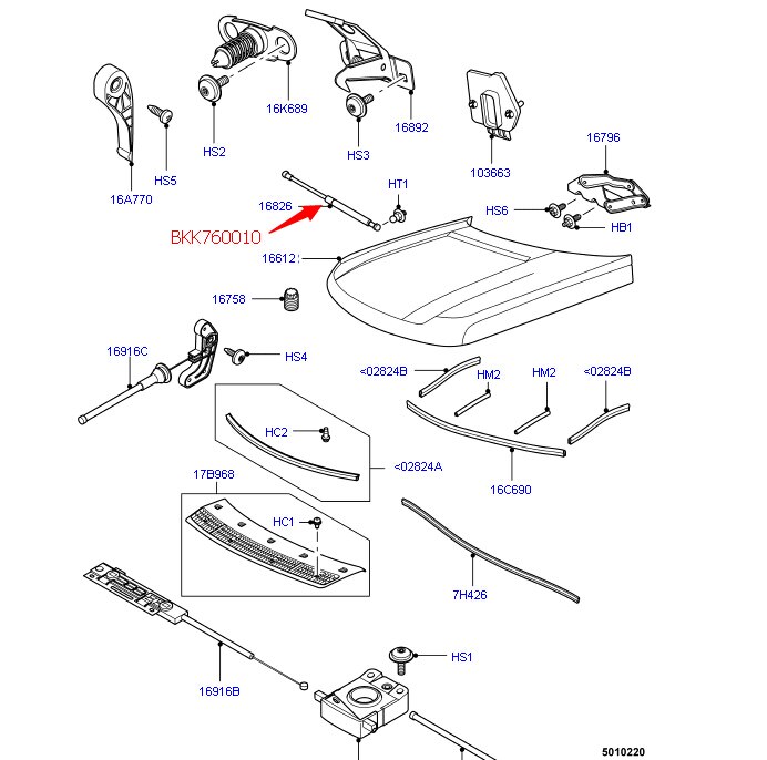 BKK760010 auto gas spring for Range Rover 2002 Ran... – Grandado