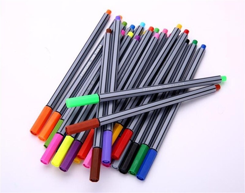 24PCS/Set Color 0.4 mm Fiber Marker Pen Fineliners... – Vicedeal