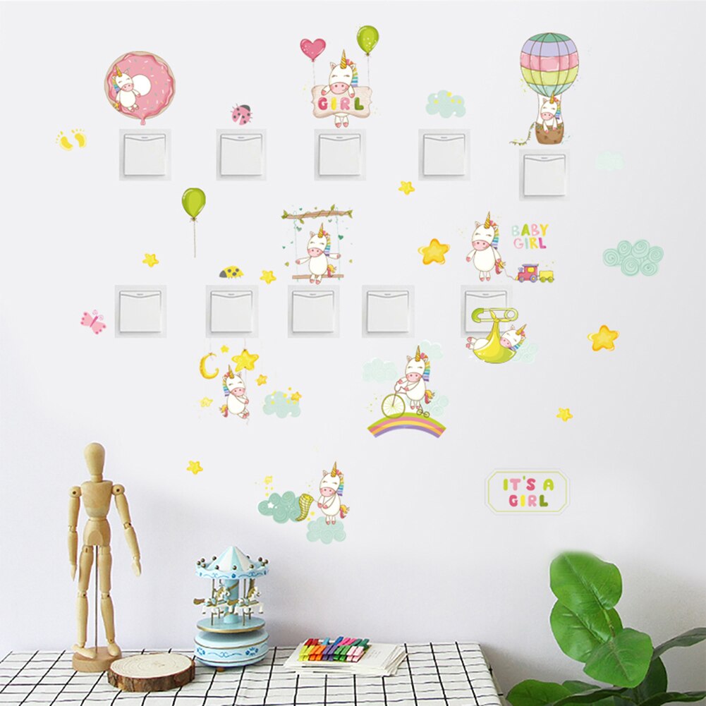 PVC Switch Wall Stickers Removable Cartoon Horse C... – Grandado