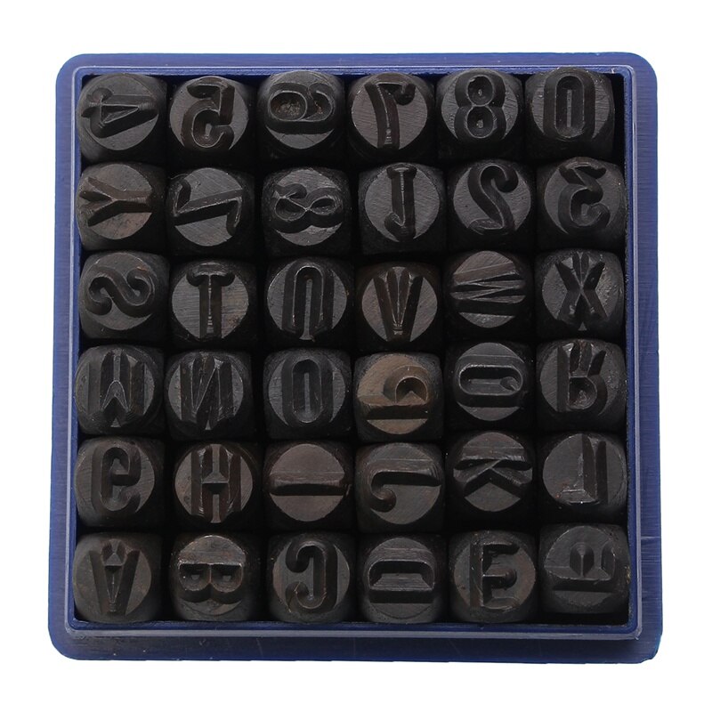 36pcs 6mm Alfabet Letter Nummer Stempel Tool Staal... – Grandado