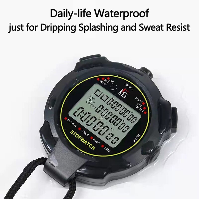 Digital Sports Stopwatch 10lap Split Memory Stop Grandado