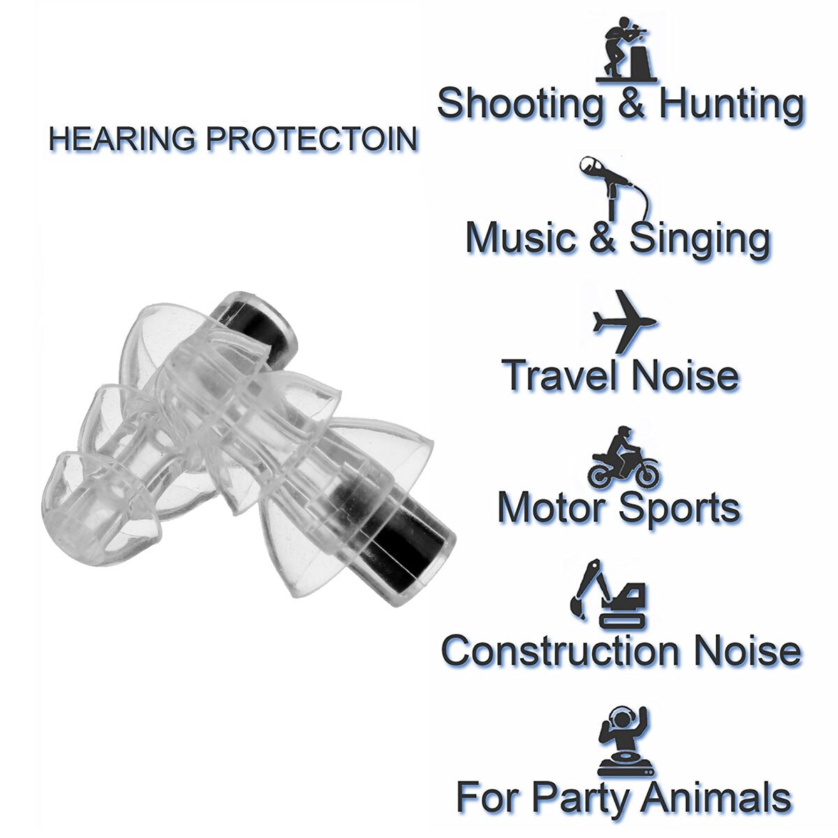 High Fidelity Silicone Musician Filter Earplugs No... – Grandado