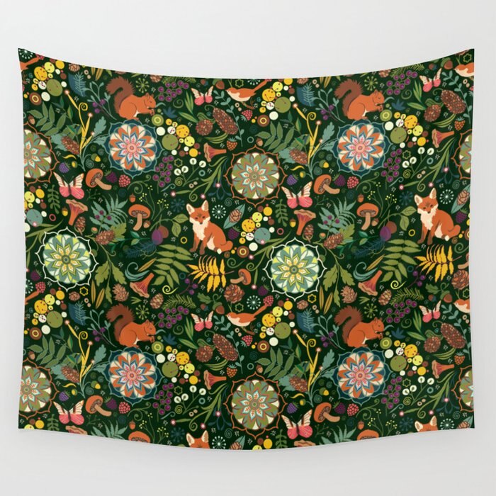 Schatten Van De Emerald Woods Tapestry Cartoon Muu... – Vicedeal