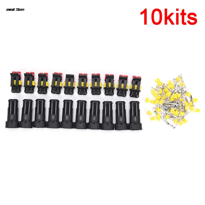 10 Kits/Lot 2 Pin Way Verzegelde Waterdichte Elekt... – Vicedeal