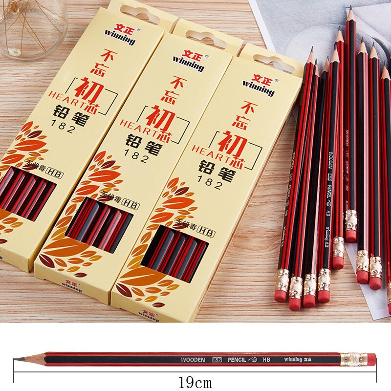 12 Pcs/Box HB Pencil Plus Eraser School Writing To... – Vicedeal