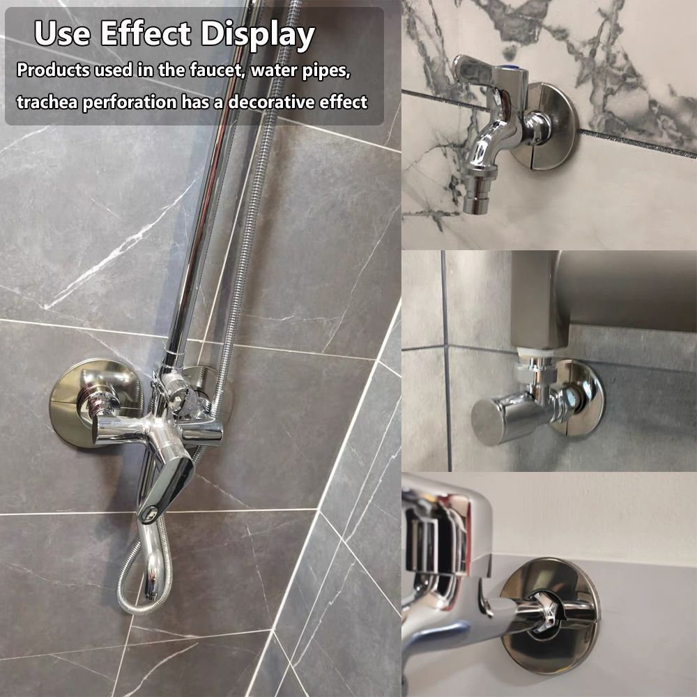 Useful Wall Flange Chrome Flange Cover Faucet Deco... – Grandado
