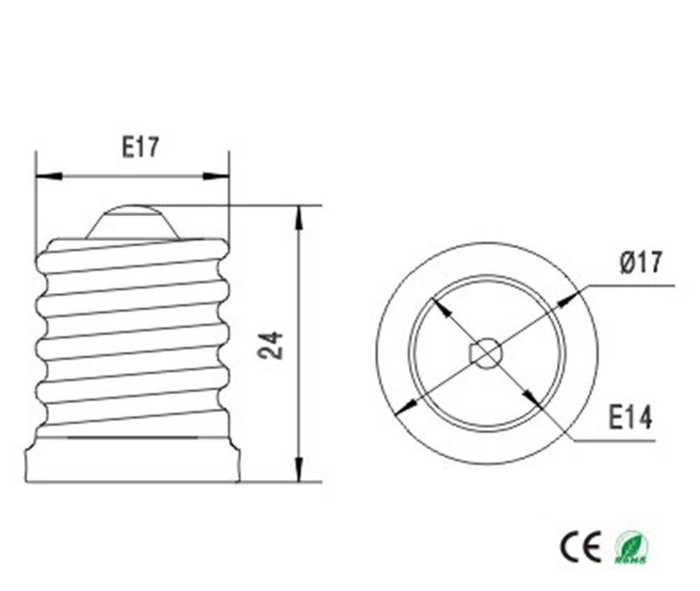 2Pcs E17 Om E14 Licht Socket Adapter E17 Om E14 La... – Vicedeal