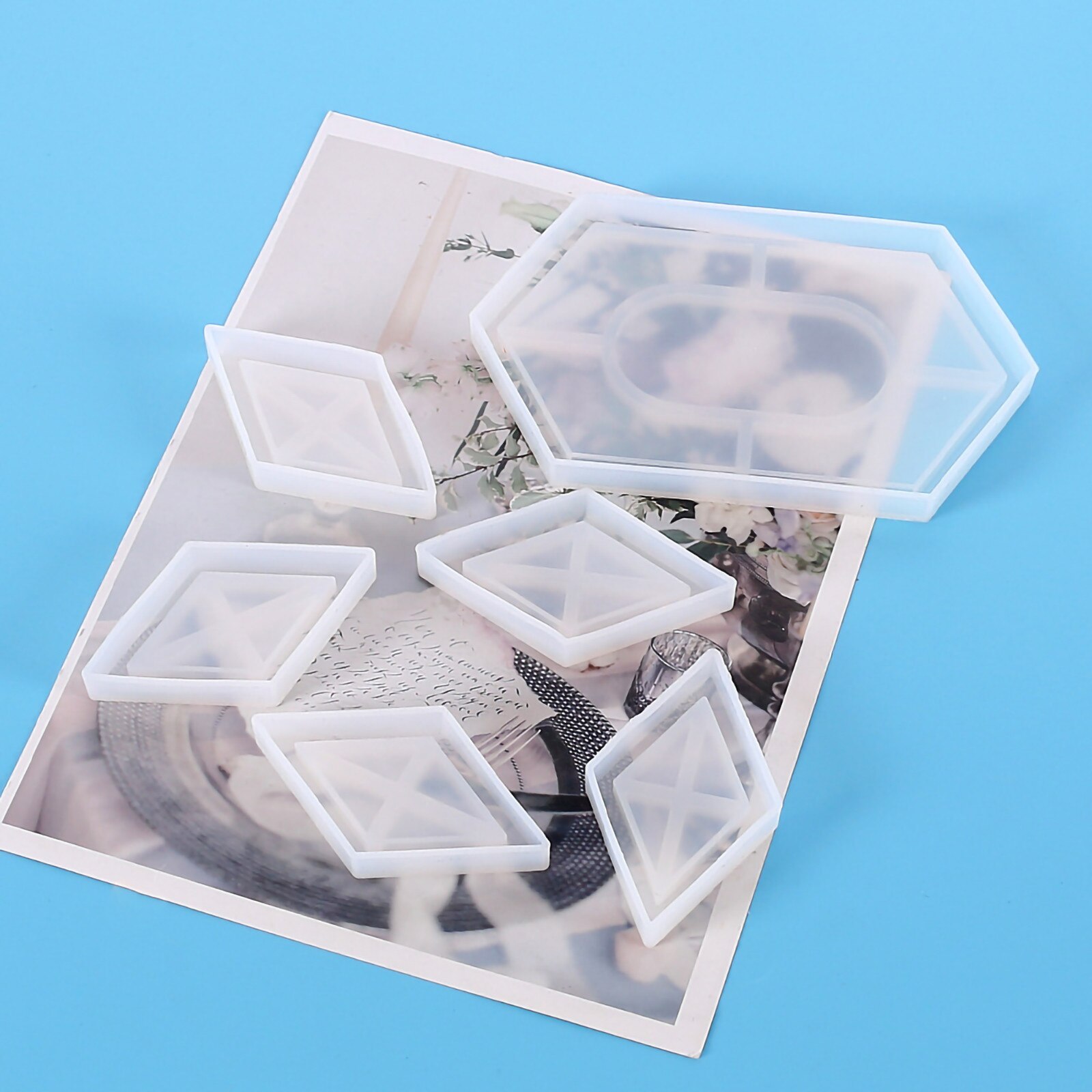 DIY Crystal Epoxy Storage Box Mold Rhombus Mirror ... – Grandado