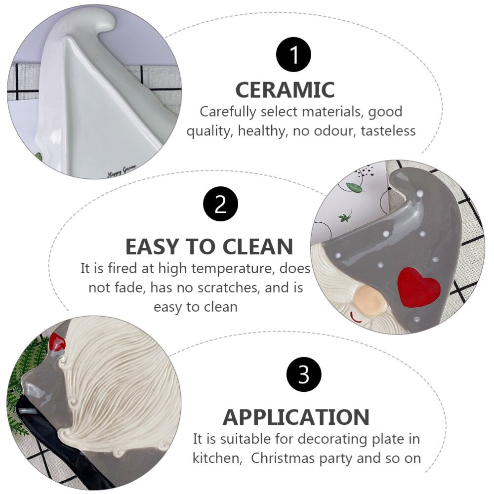 1 Pc Christmas Santa Clause Shape Plate Ceramic Di... – Vicedeal