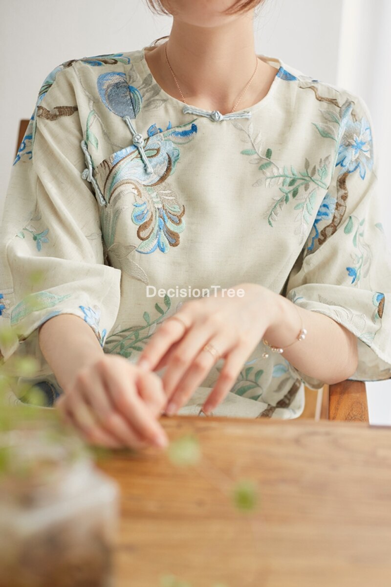 Ropa tradicional china, camisas cheongsam para muj... – Grandado