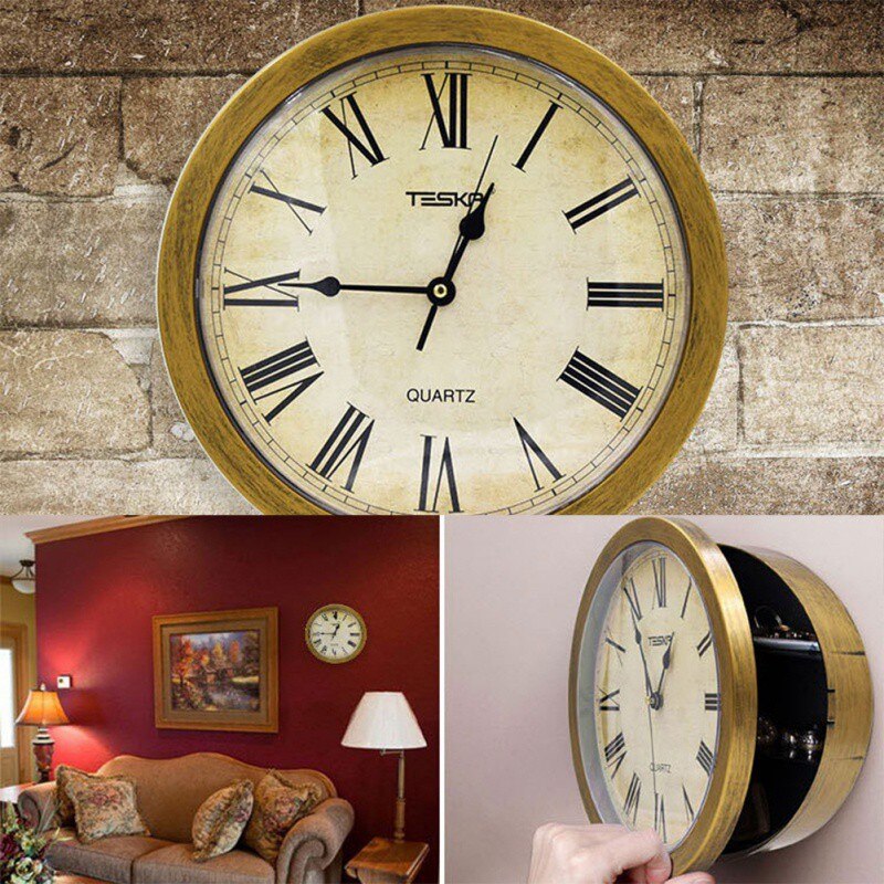 Vintage Wall Clock Hidden Storage Box – Grandado