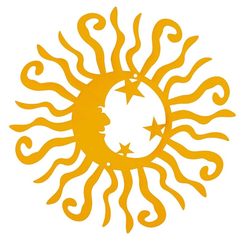 Metal Sun Moon Face Statue Wall Hanging Home Indoo... – Vicedeal